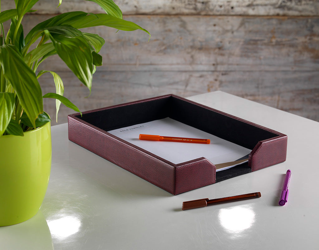 Deluxe Top Grain Leather A4 Letter Tray – Zale Yardley